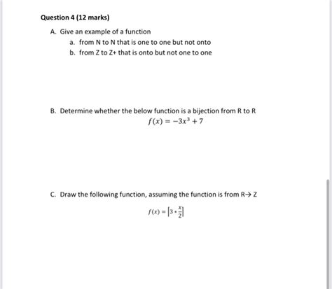 Solved Question 4 12 Marks A Give An Example Of A