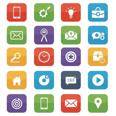 A Grid Of 20 Colorful App Icons Displayed In A 5x4 Arrangement Each Icon Has A Stock