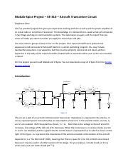 Analyzing Aircraft Transceiver Circuit With Matlab And Ltspice Course Hero