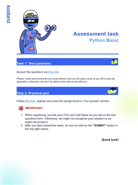 Eng Assessment Task For Candidates Python Basic Pdf