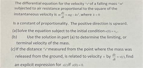 Answered The Differential Equation For The Bartleby