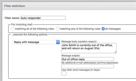 Creating An Email Autoresponder On Webmail