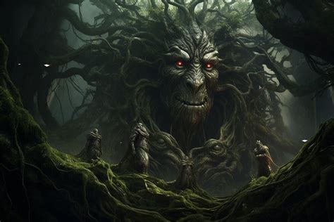 Premium Ai Image Interwoven Vines And Mystical Creatures Creating A