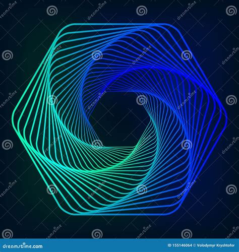 Swirling Symbol Optical Illusion Twisted Structure 3d Vector Grid Vector Illustration