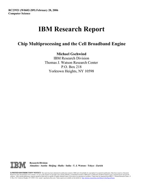 Pdf Chip Multiprocessing And The Cell Broadband Engine