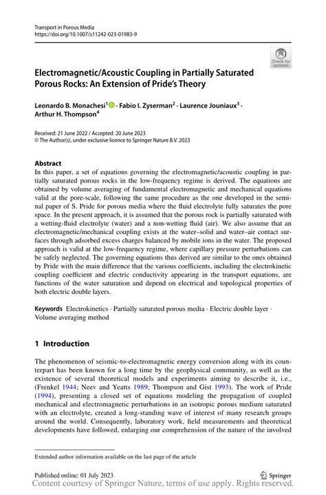 Electromagneticacoustic Coupling In Partially Saturated Porous Rocks An Extension Of Prides