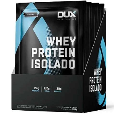 Kit 10 Whey Protein Isolado 28g Sache Dux Nutrition Neutro Extra Delivery
