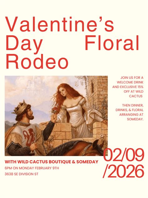 Valentines Day Floral Rodeo At Someday In Portland Oregon Monday