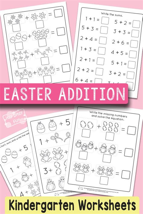 Easter Kindergarten Addition Worksheets Itsy Bitsy Fun Worksheets