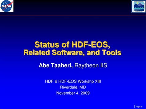 PPT Status Of HDF EOS Related Software And Tools PowerPoint Presentation ID 3282841