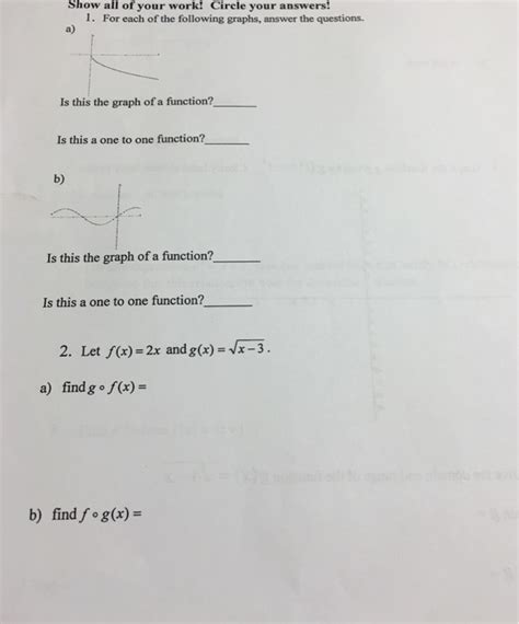 solved for each of the following graphs answer the