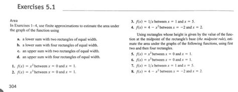 solved exercises 5 1 area in exercises 1 4 use finite