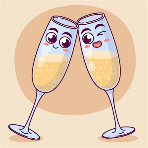 Free Vector Hand Drawn Champagne Cartoon Illustration