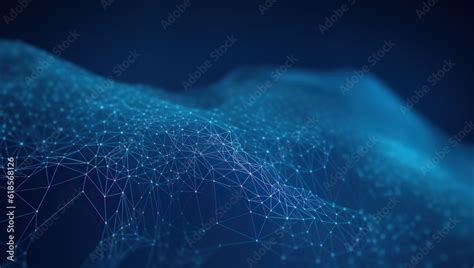 Data Technology Illustration Abstract Futuristic Background Particle Wave Waves With