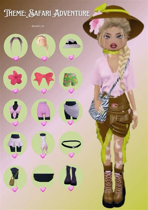 💋 Roblox Dti Theme Safari Adventure In 2024 Adventure Outfit Safari Outfit Themed Outfits