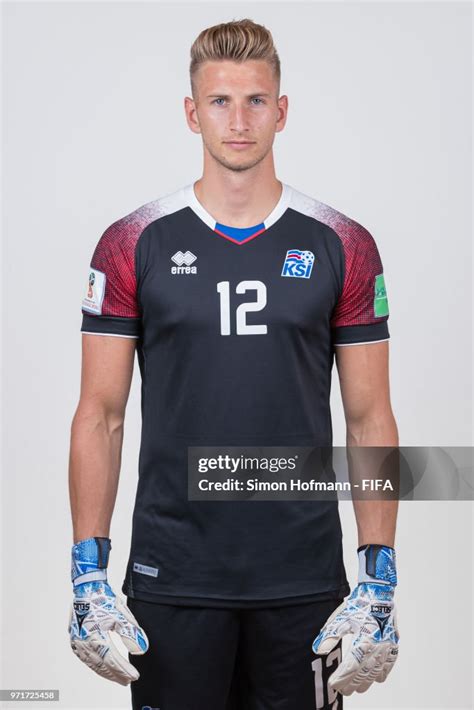 Frederik Schram Of Iceland Poses During The Official Fifa World Cup