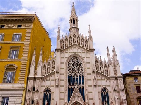 Gothic Church On The Banks Of The River Tiber In Rome Italy Editorial