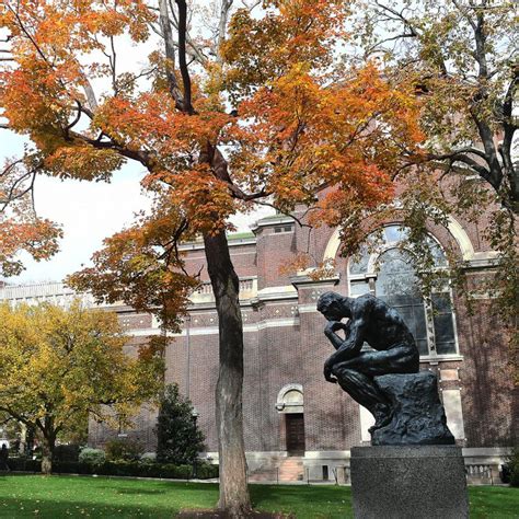 Beautiful Fall Colors And The Thinker On Columbia Universitys Historic