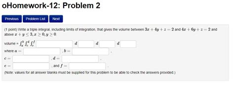 Solved Ohomework 12 Problem 2 Previous Problem List Next 1