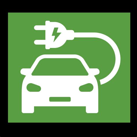 Electric Car Symbol D Green Rectangle