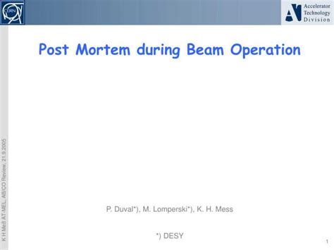 Ppt Post Mortem During Beam Operation Powerpoint Inside Post Mortem