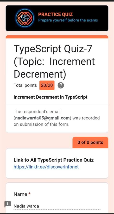Nadia Ikram On Linkedin This Is Pratice Quiz 📌🚀🚀👏 Got It Full Marks ☺️😇🙃🤓