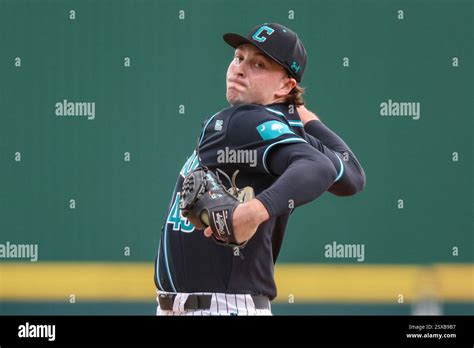 Coastal Carolina Pitcher Ryan Lynch 49 In Action During An Ncaa