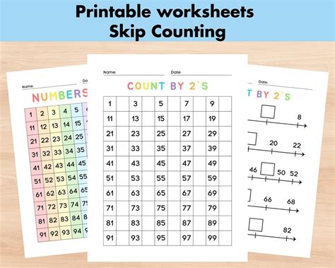 Skip Counting Numbers Worksheets Maths Printable Preschool Learning Number Order Practice Number