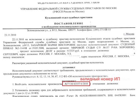 Образец заполнения номера исполнительного производства на сайте фссп