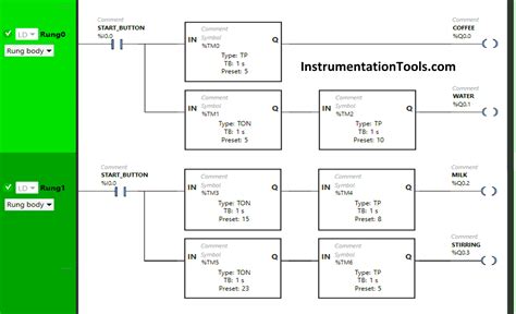 plc timer practice exercise coffee machine programming