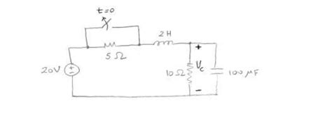 Solved Vc Before Swithc Opens And Steady State Value