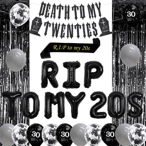 Rip To My 20s Decor For Men Women Twenties Banner Funny Thirty Party