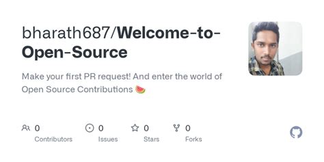 Github Bharath687welcome To Open Source Make Your First Pr Request And Enter The World Of