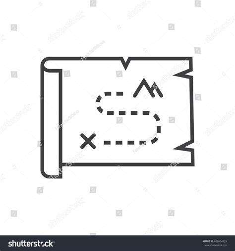 Treasure Map Line Icon Stock Vector Royalty Free Shutterstock