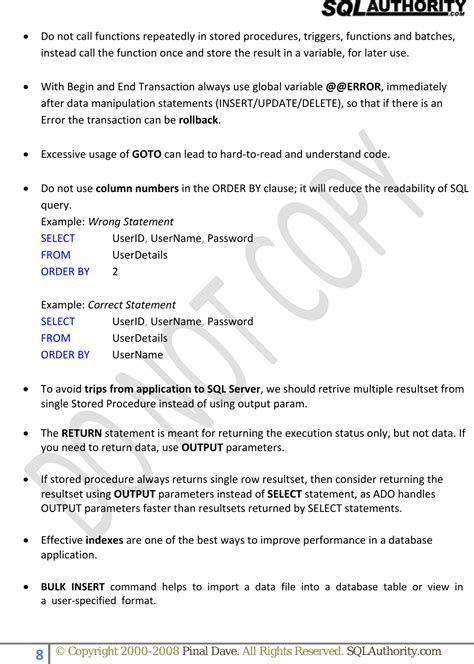 sql server important guidelines sqlserver guide lines