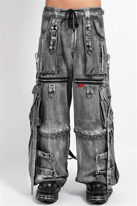 Tripp Nyc X Strap Pants Black Fog Wash Denim Vampirefreaks