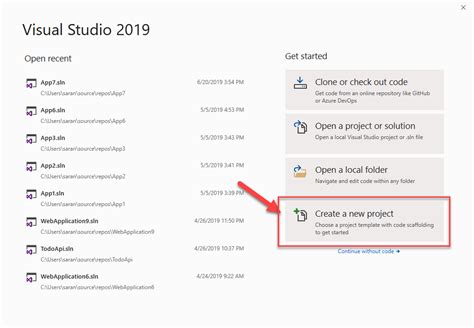 ตัวเลือก Create A New Aspnet Core Web Application