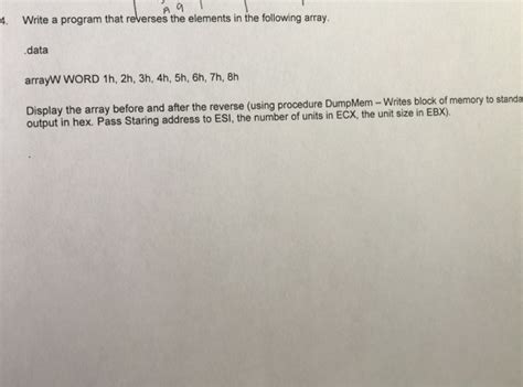 Solved Write A Program That Reverses The Elements In The