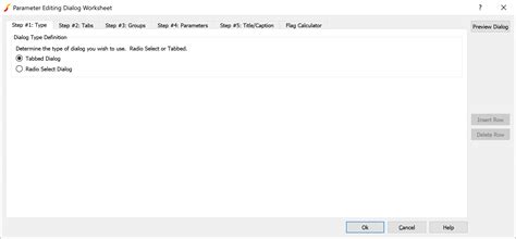 Adding Tabbed Parameter Editing Dialogs
