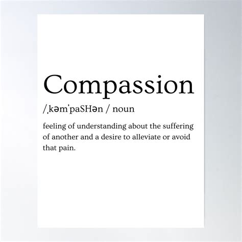 Compassion Definition Poster Compassion Definitions Sale Poster