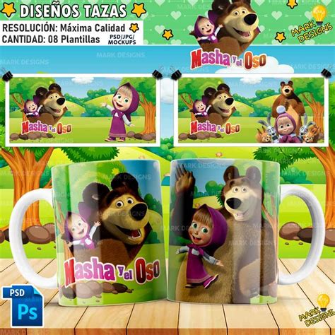 Plantillas Masha Y El Oso Tazas Mark Designs