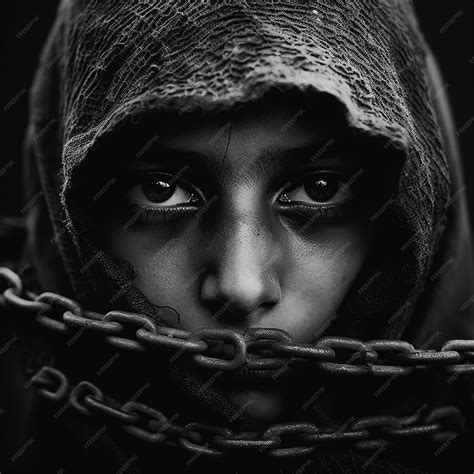 Premium Ai Image Portrait Of Black Human In Chains Represetation