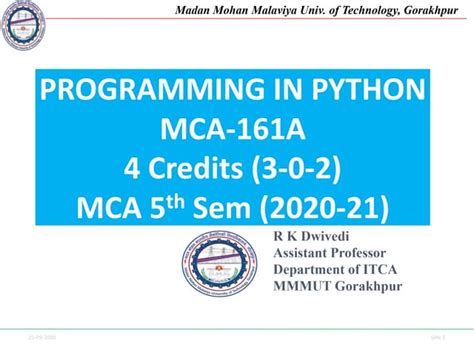 To Get The Notes Of Python Of Mca Batchs Ppt