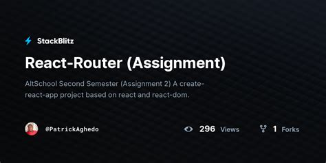 React Router Assignment Stackblitz