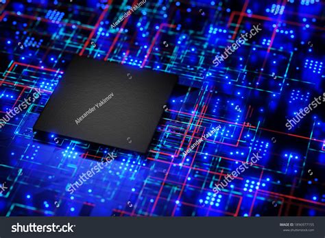 Microprocessor Chip On Motherboard Artificial Intelligence Stock Illustration 1896977155