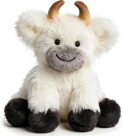 Hopearl Adorable Plush Yak Cow Toy Floppy White Yak Soft