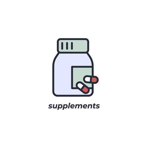 Vector Sign Of Supplements Symbol Is Isolated On A White Background