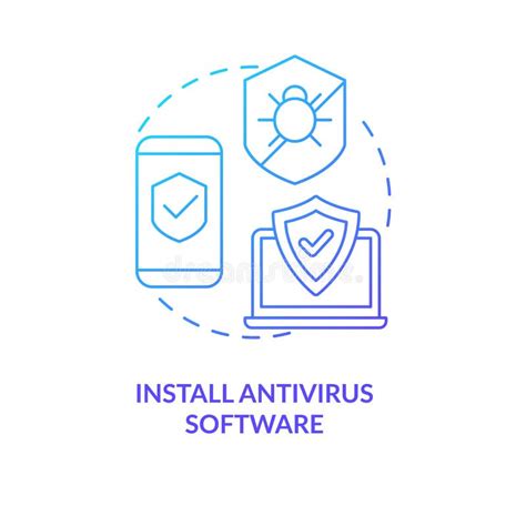 Install Antivirus Software Blue Gradient Concept Icon Stock Vector Illustration Of Ransomware