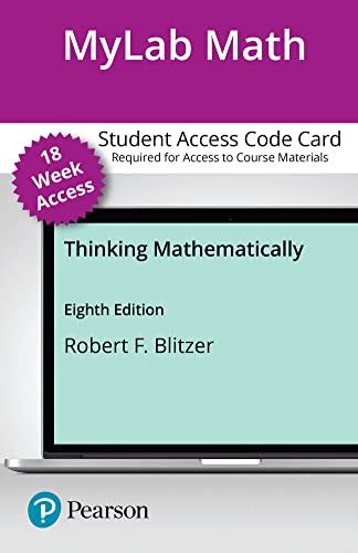 Thinking Mathematically Mylab Math With Pearson Etext Access Code