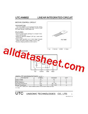 AN6652 Datasheet(PDF) - Unisonic Technologies
